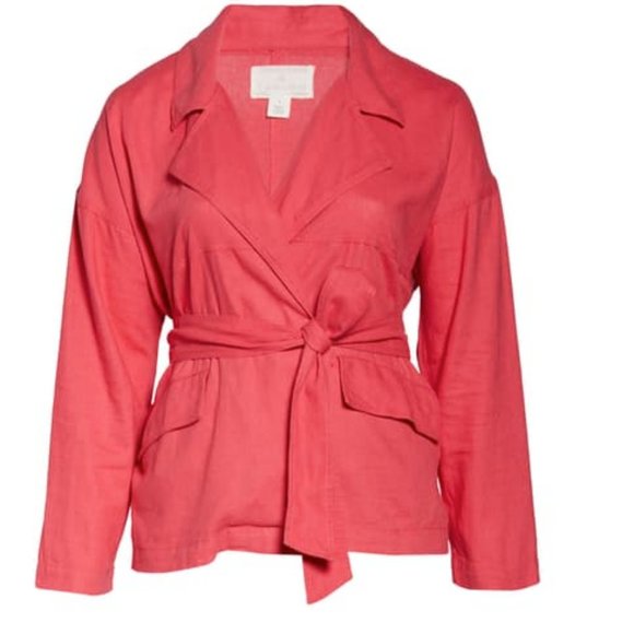 Caslon | Jackets & Coats | Caslon Jacket Coral Pink Chateaux Linen ...